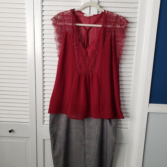 Chaps | Skirts | Chaps Plaid Pinstripe Pencil Skirt | Poshmark
